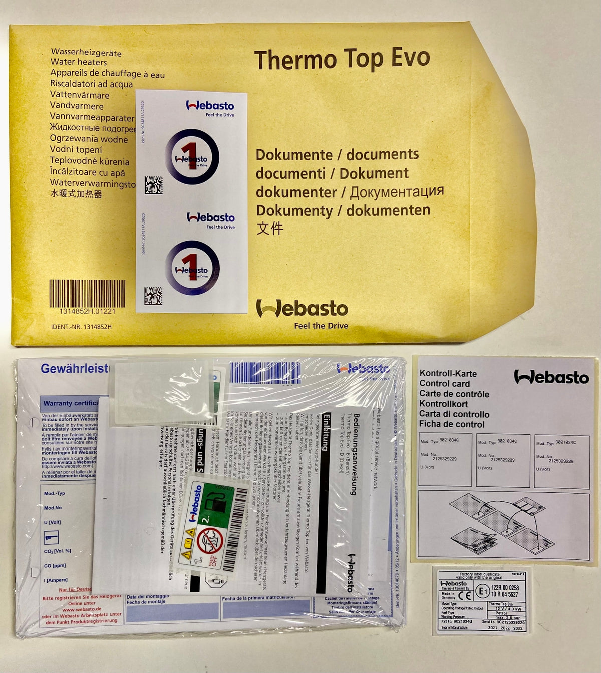 Webasto Standheizung Thermo Top EVO 5 Benzin + Standard-Einbausatz + F